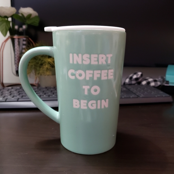 Kitchen | Coffee Mug With Lid Insert Coffee To Begin | Poshmark